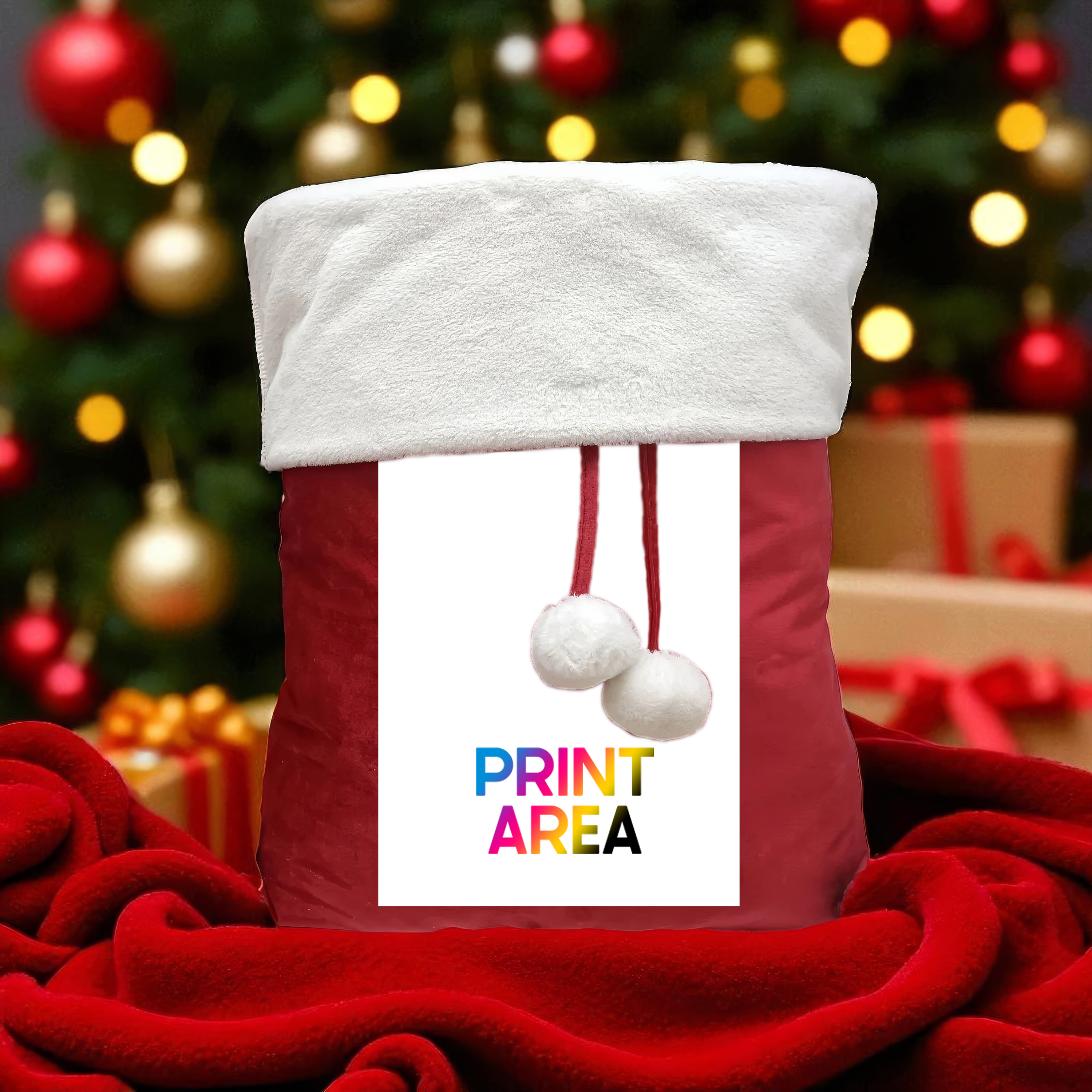 TCQ Luxury Velvet Red Christmas Sack – imprintable.io